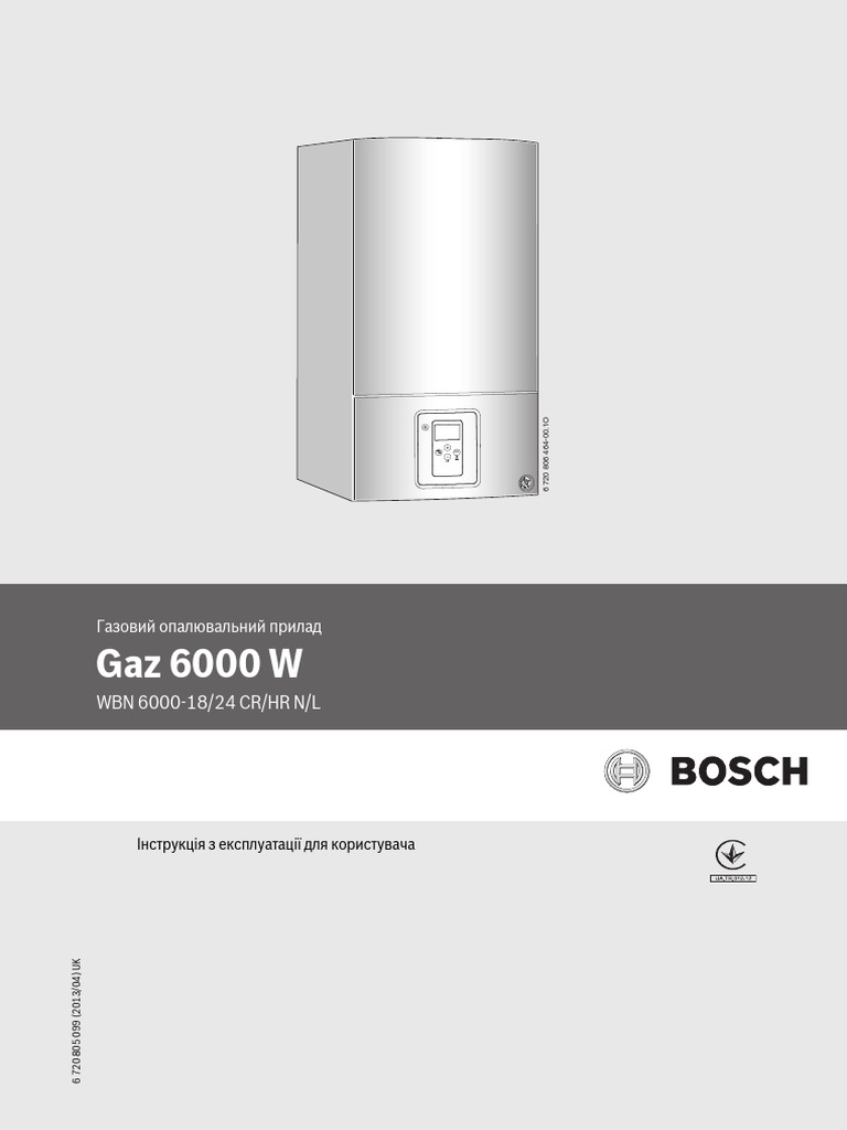 Manual User Bosch Gaz6000W WBN | PDF
