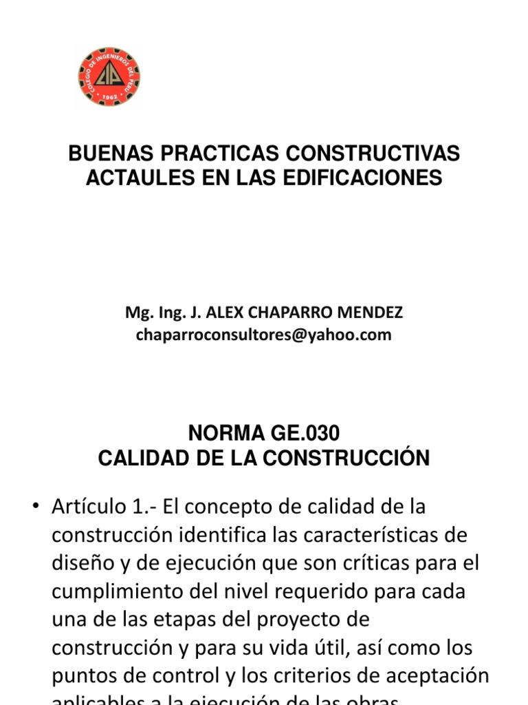 Buenas Practicas Constructivas Actuales en Las Edificaciones PDF | PDF | Fundación (Ingeniería ...