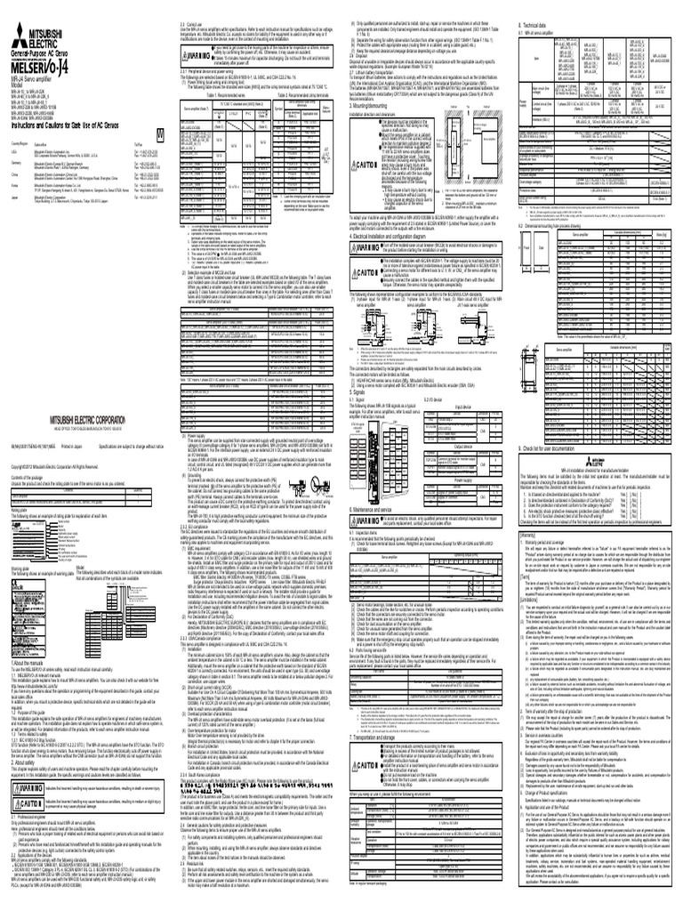 MR j4 Manual Sheet | PDF | Alternating Current | Electrical Wiring