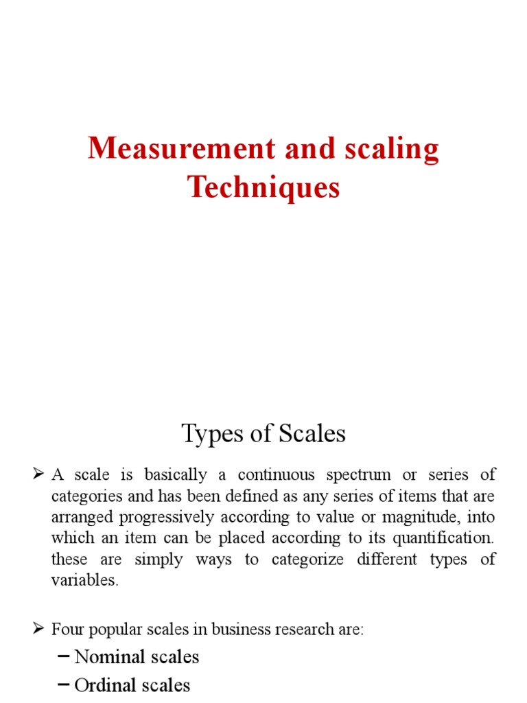 RM - 07 - Measurement and Scaling Techniques | PDF | Level Of ...