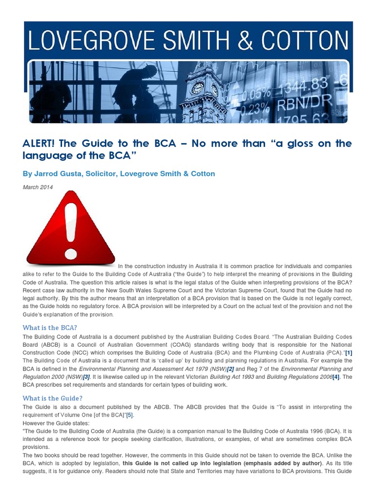 Legal Status of BCA Guide Explained | PDF | Building Code | Social ...