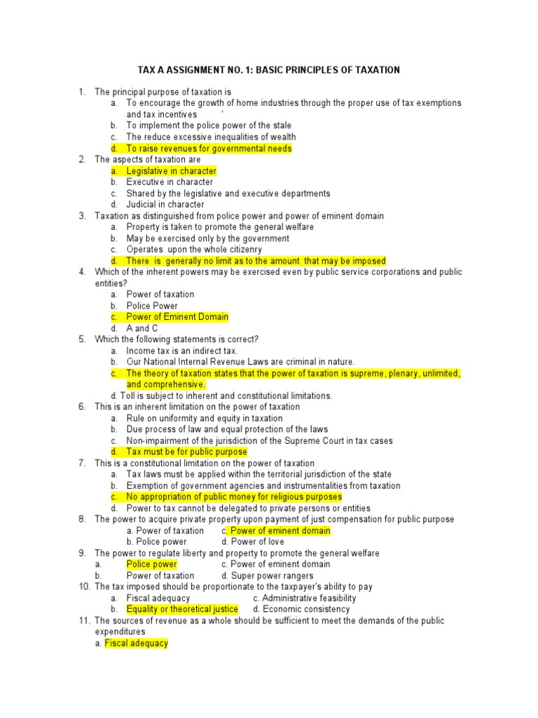 Basic Principles of Taxation Explained | PDF | Eminent Domain | Taxes
