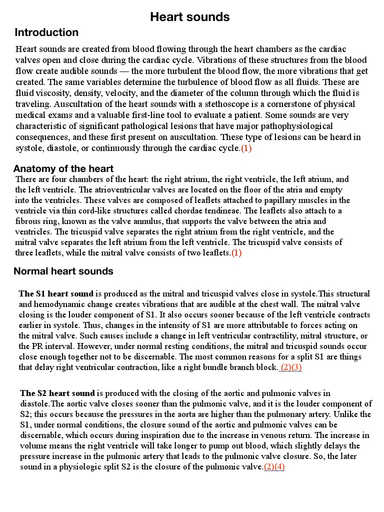 Heart Sounds | PDF | Heart Valve | Diastole