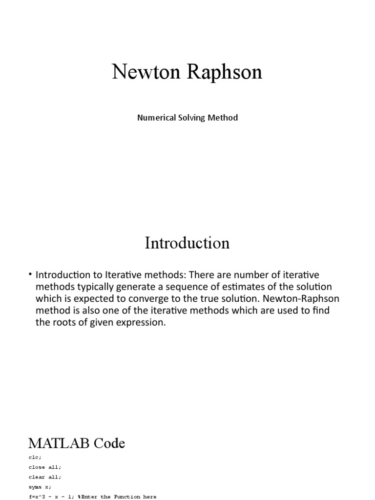 Newton Raphson: Numerical Solving Method | PDF