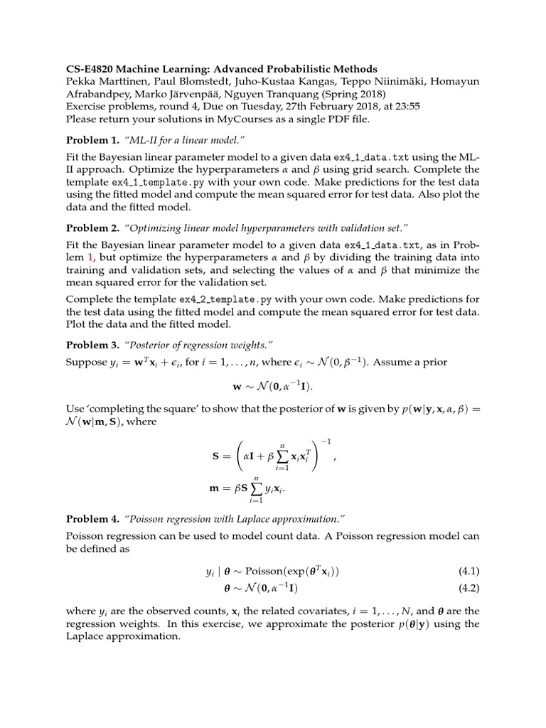 Exercise 04 | PDF | Mean Squared Error | Regression Analysis