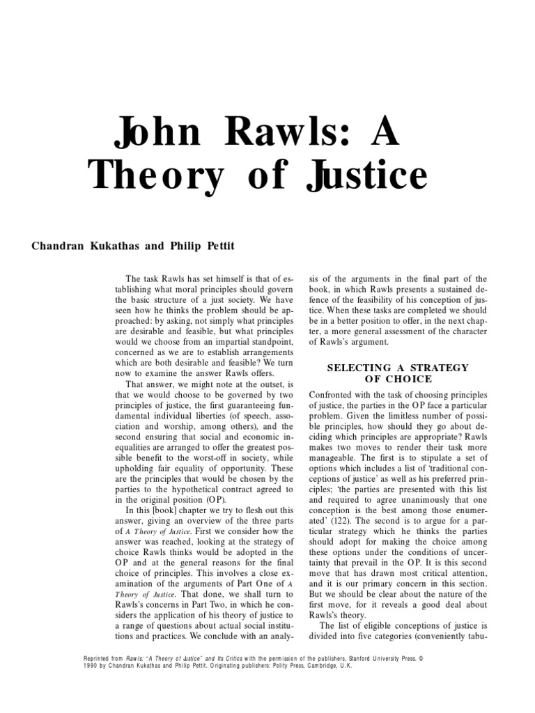 John Rawls A Theory of Justice | John Rawls | Social Justice