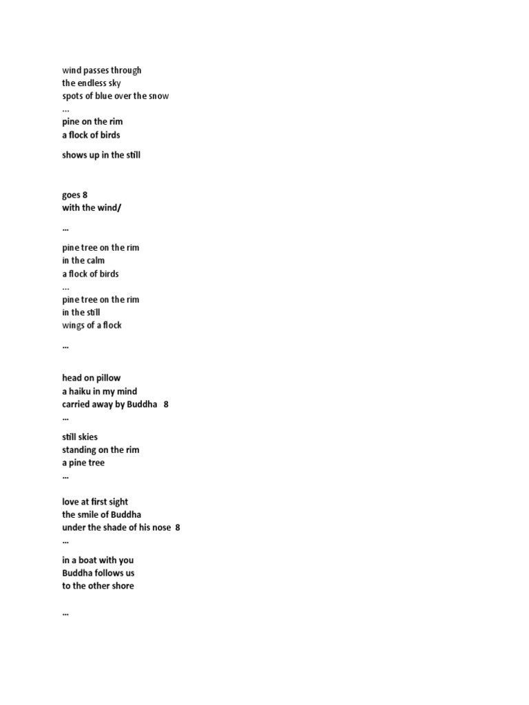 Buddha Theme Haiku by Veni Petkova | PDF | Nature