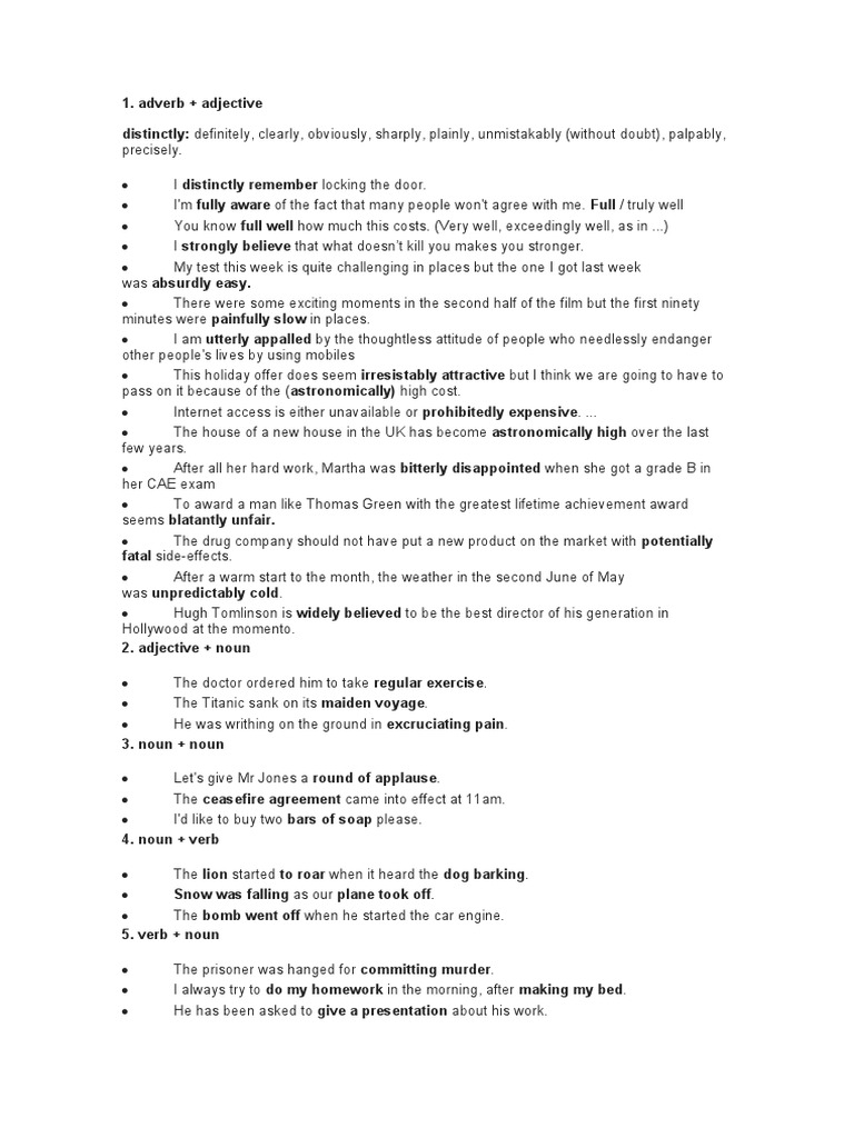 Adverb + Adjective Distinctly: Definitely, Clearly, Obviously, Sharply ...