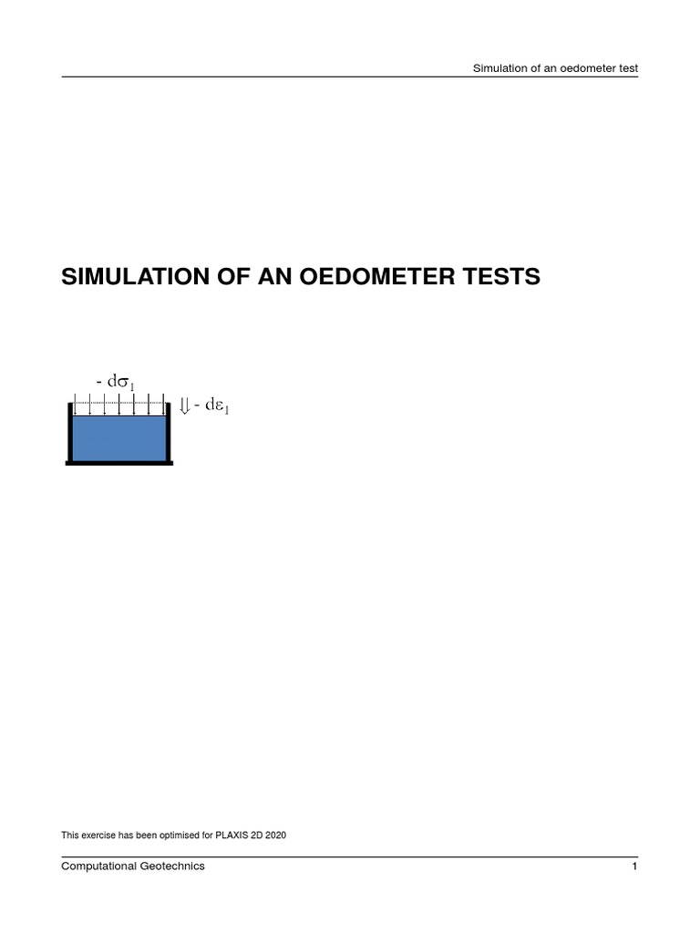 Simulation of An Oedometer Test | PDF | Applied And Interdisciplinary ...