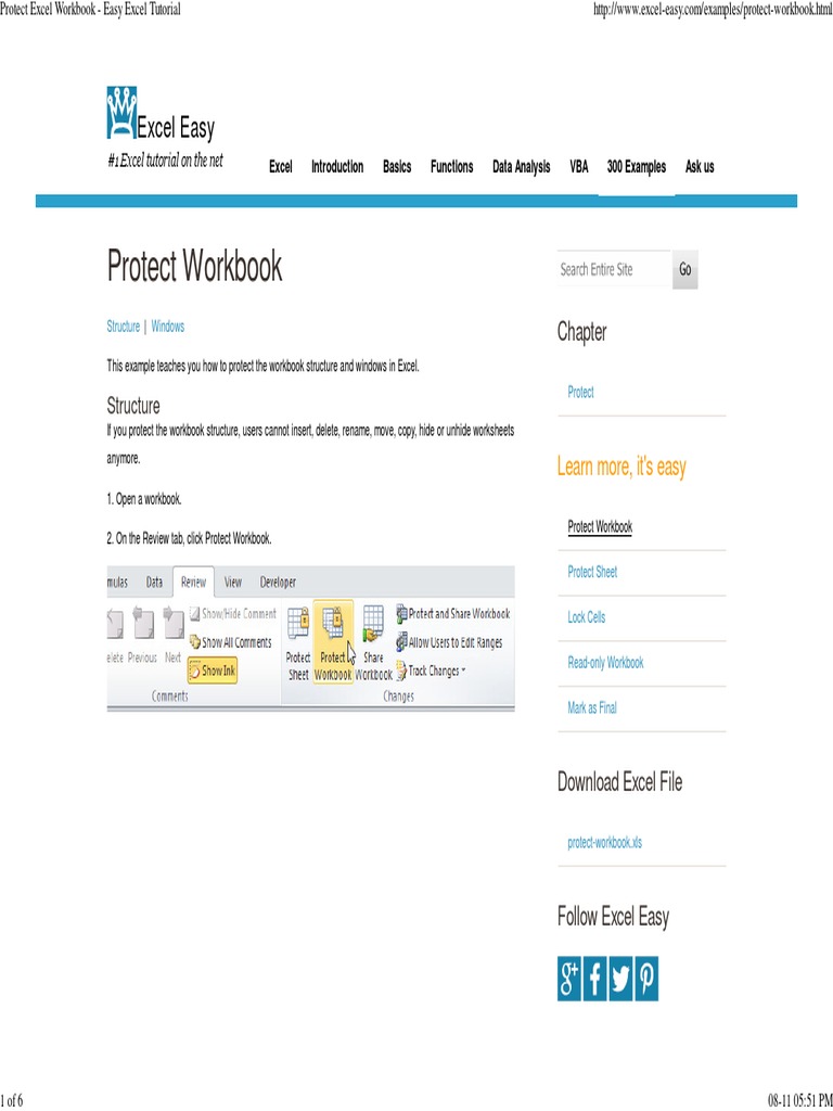 Protect Excel Workbook - Easy Excel Tutorial | PDF | Proprietary ...