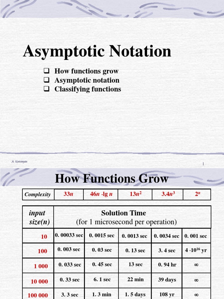 Asymptotic Notation Pdf Time Complexity Computational Science