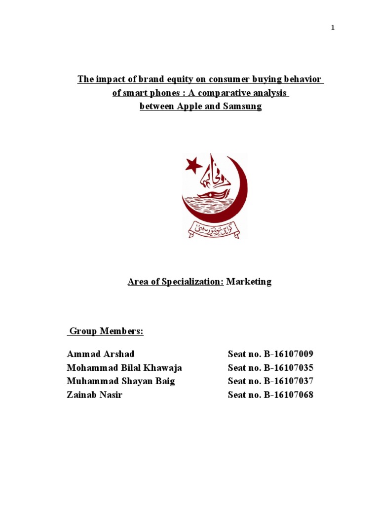 BRM Research Report (Impact of Brand Equity On Consumer Buying Behavior ...