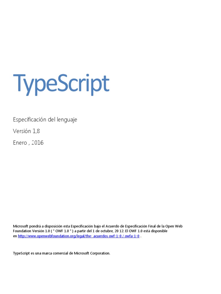 TypeScript Español | PDF | Script Java | Lenguaje de programación