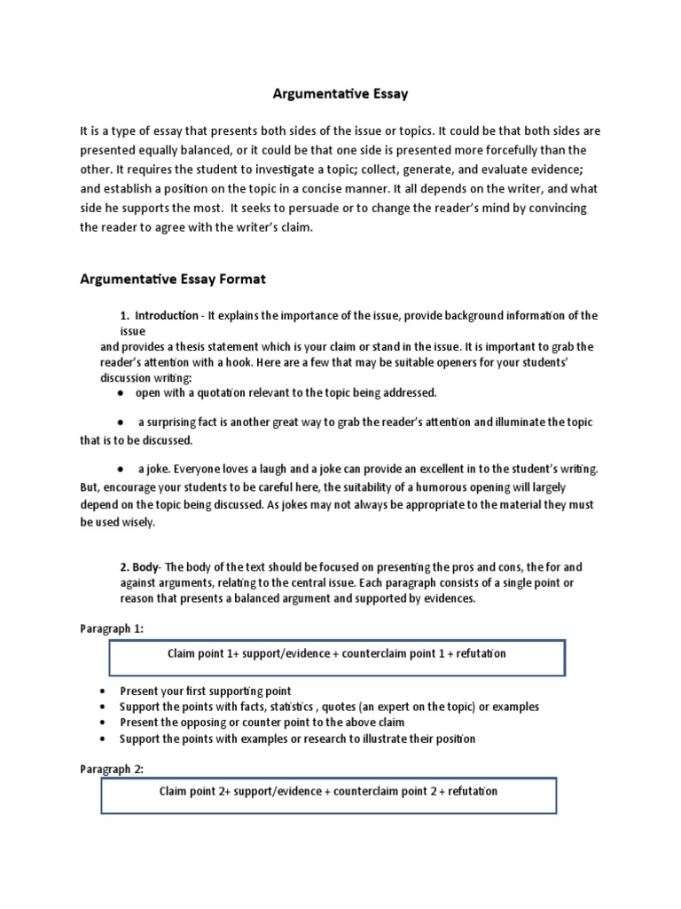Argumentative Essay Format | PDF | Essays | Epistemology