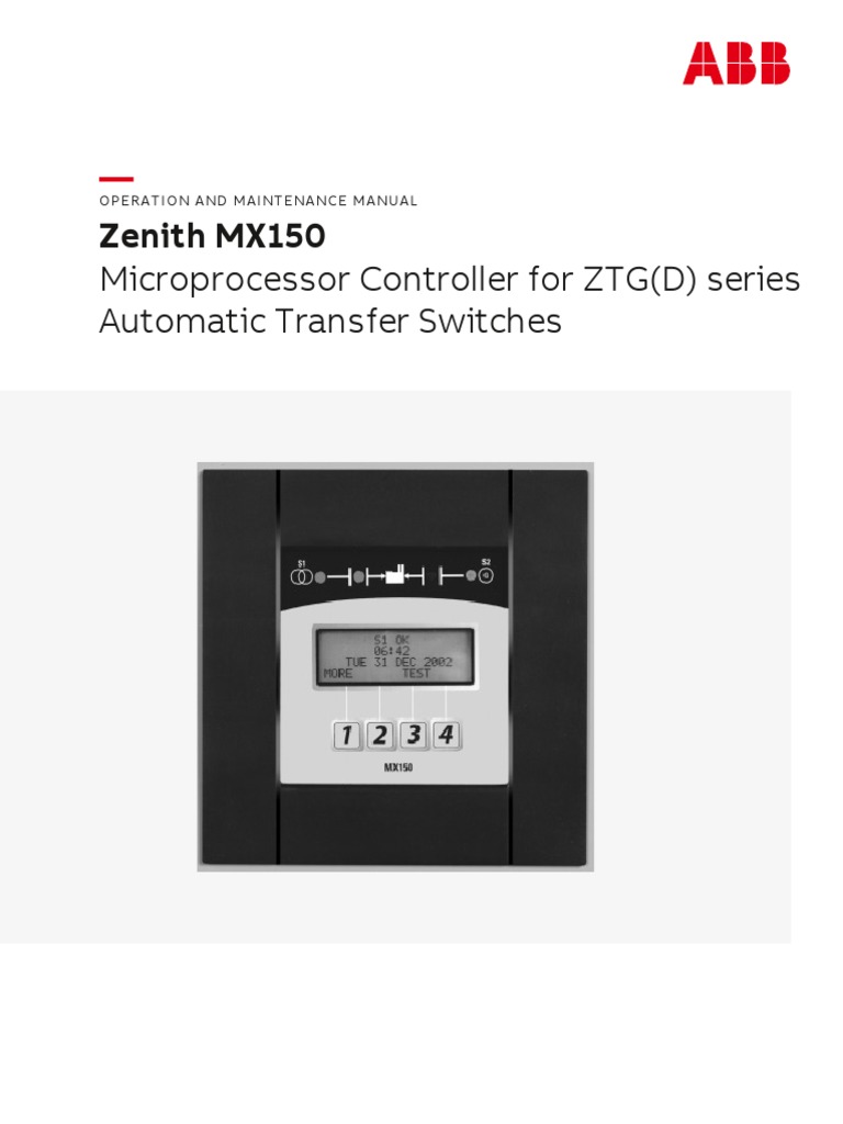 70r2000D - ABB Zenith MX150 O&M Manual PDF | PDF | Switch | Relay