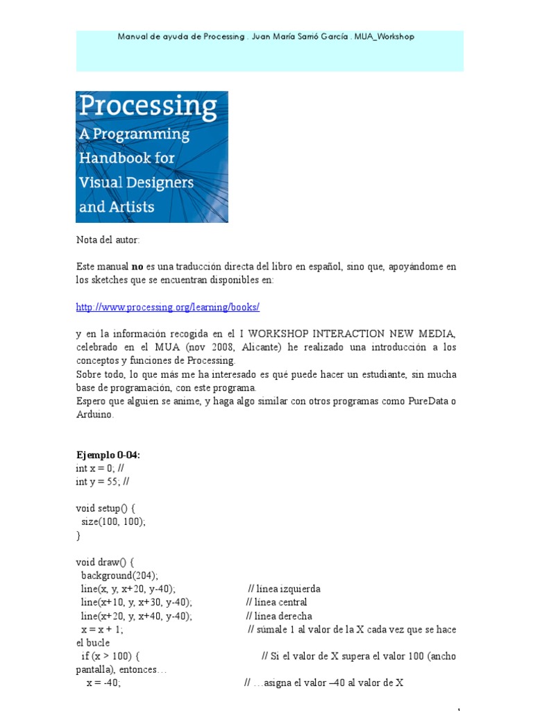 Manual de Ayuda de Processing | PDF | Programa de computadora | Programación