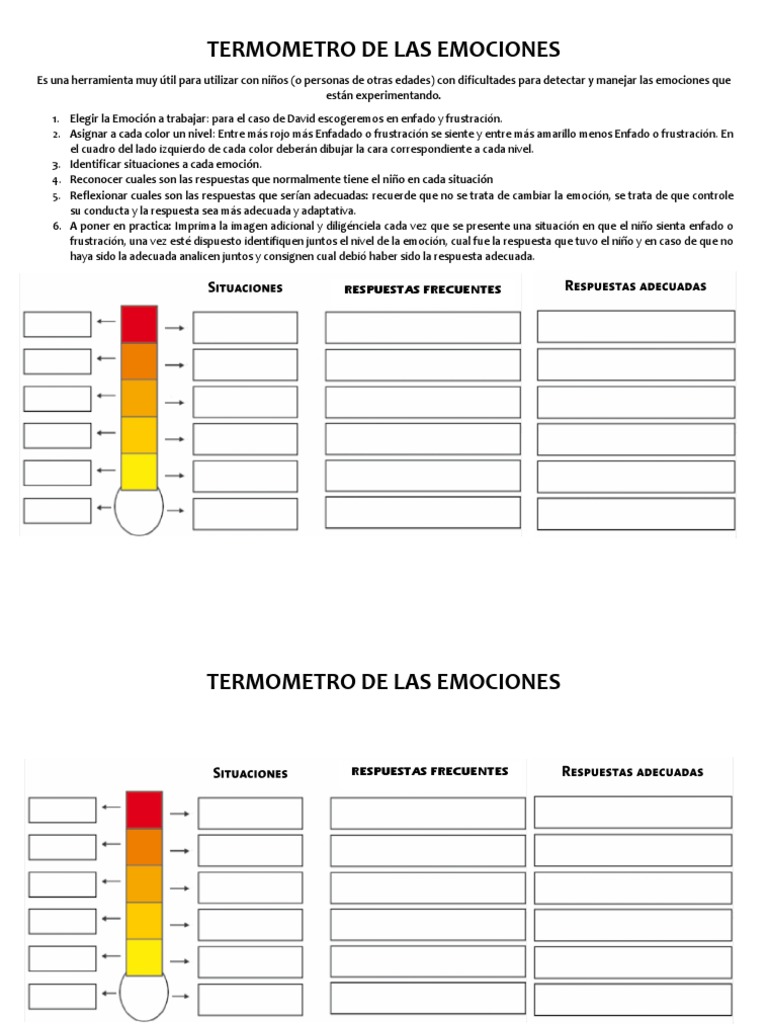 Termómetro Emocional para Niños | PDF