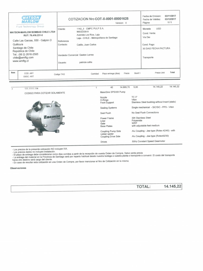 MasoSine SPS300 Pump | PDF