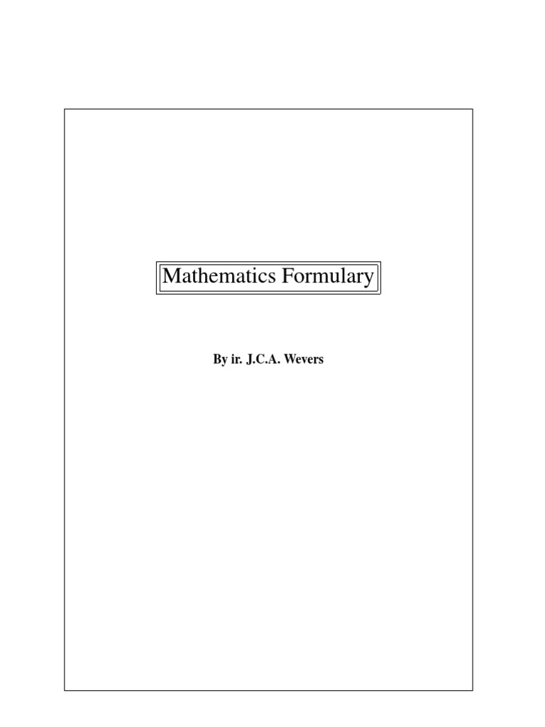 Mathematics Formulary PDF | PDF | Sine | Trigonometric Functions