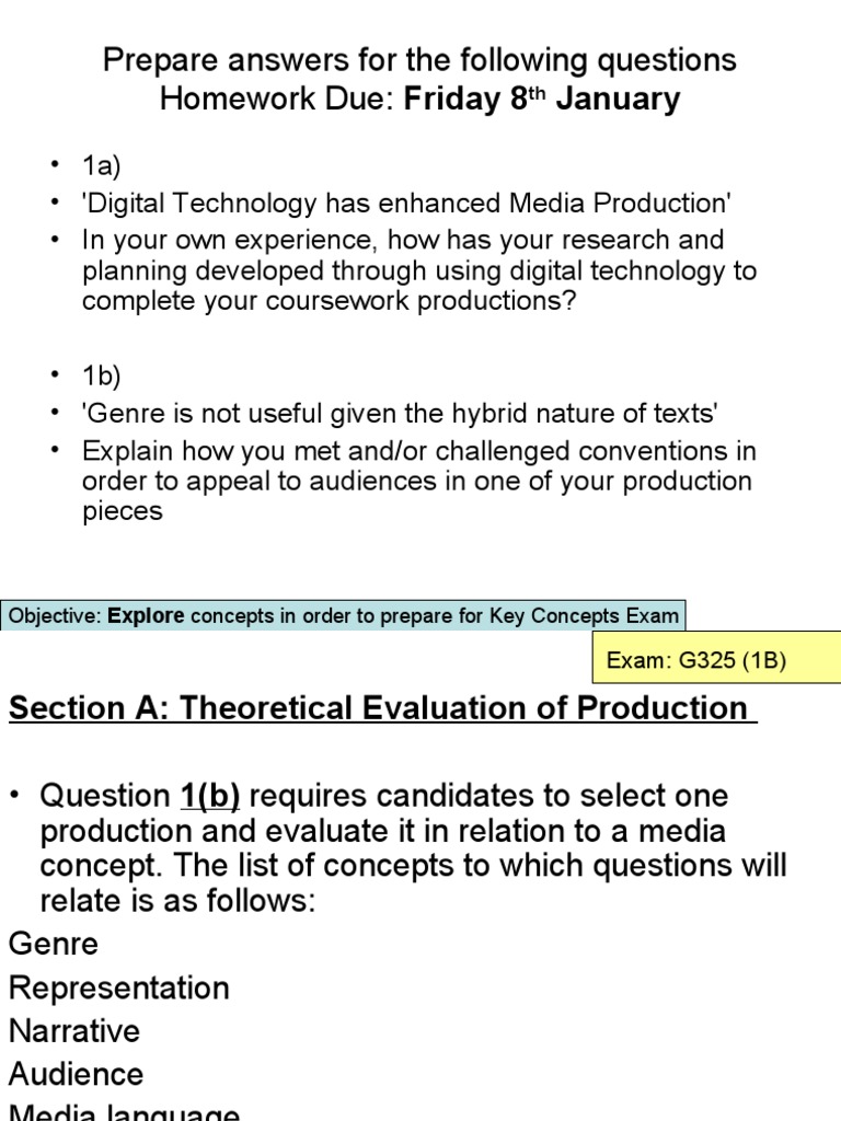 Prepare Answers For The Following Questions Homework Due: Friday 8 ...