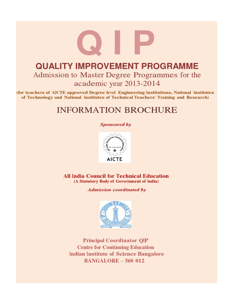 Qip - Brochure - Mtech 13-14 PDF | PDF | University And College ...