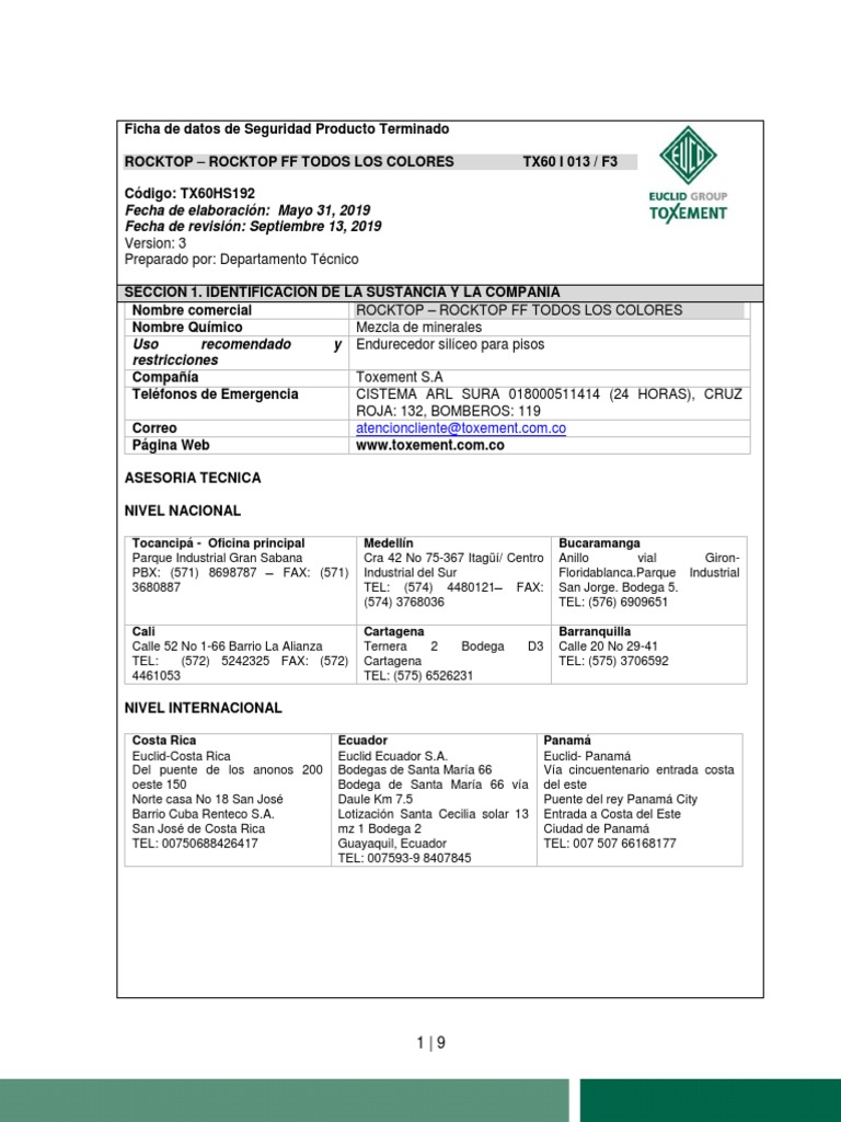 Rocktop Rocktop FF Todos Los Colores | PDF | Residuos | Agua