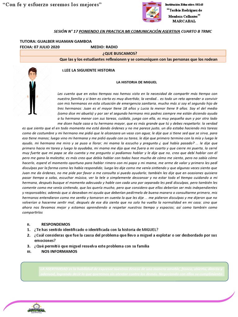 Sesion 17 Poniendo en Practica Mi Comunicación Asertiva | PDF | Empatía ...