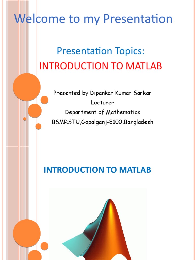 Matlab Introduction | PDF | Matlab | Graphical User Interfaces