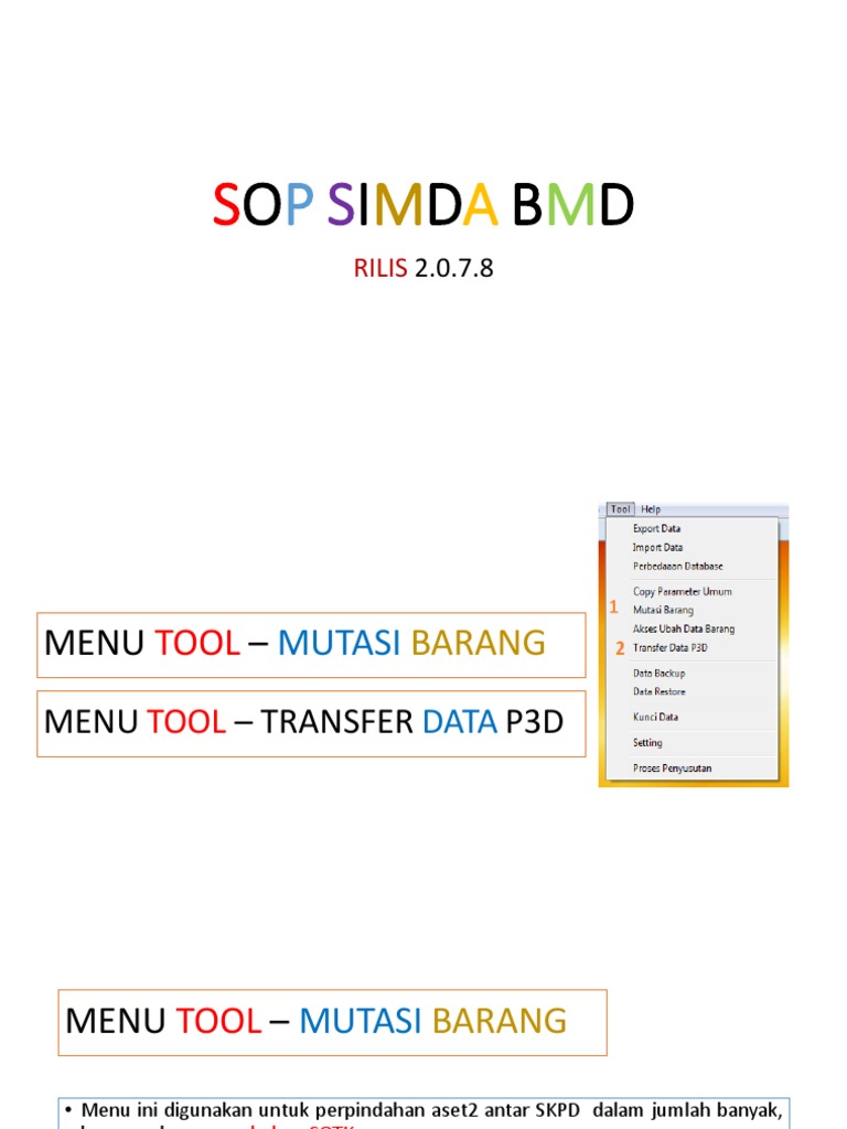 SOP Singkat SIMDA BMD 2078 | PDF | Komputer