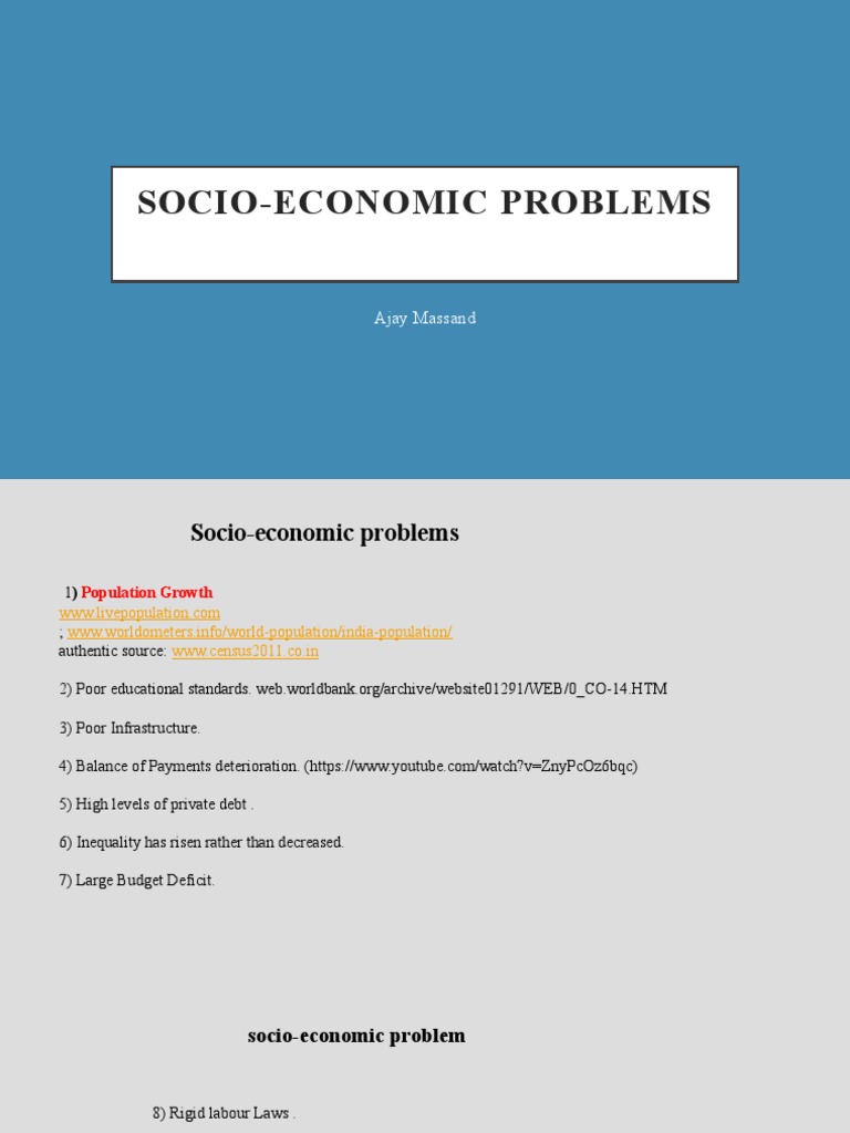 Socio-Economic Problems: Ajay Massand | PDF | Poverty | Poverty ...