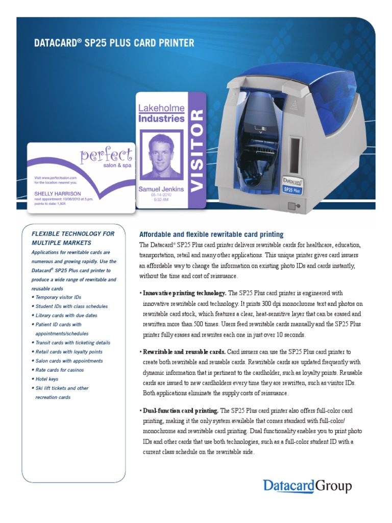 Datacard Sp25 Plus Card Printer: Affordable and Flexible Rewritable ...