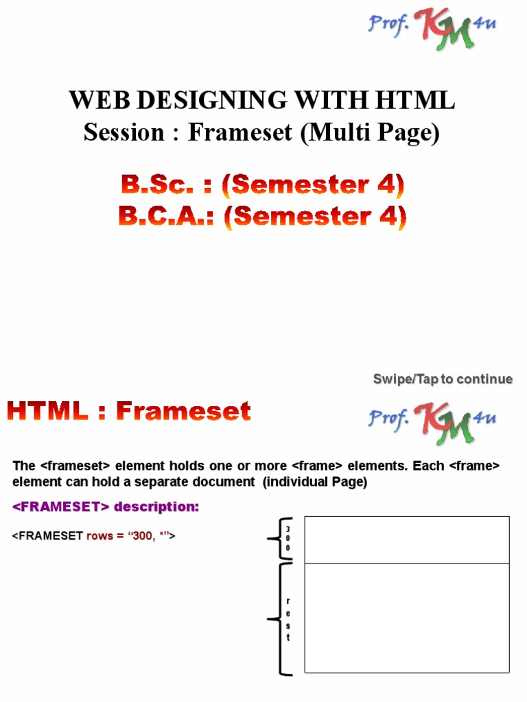 HTML Frameset Web Design Guide | PDF | Html | World Wide Web