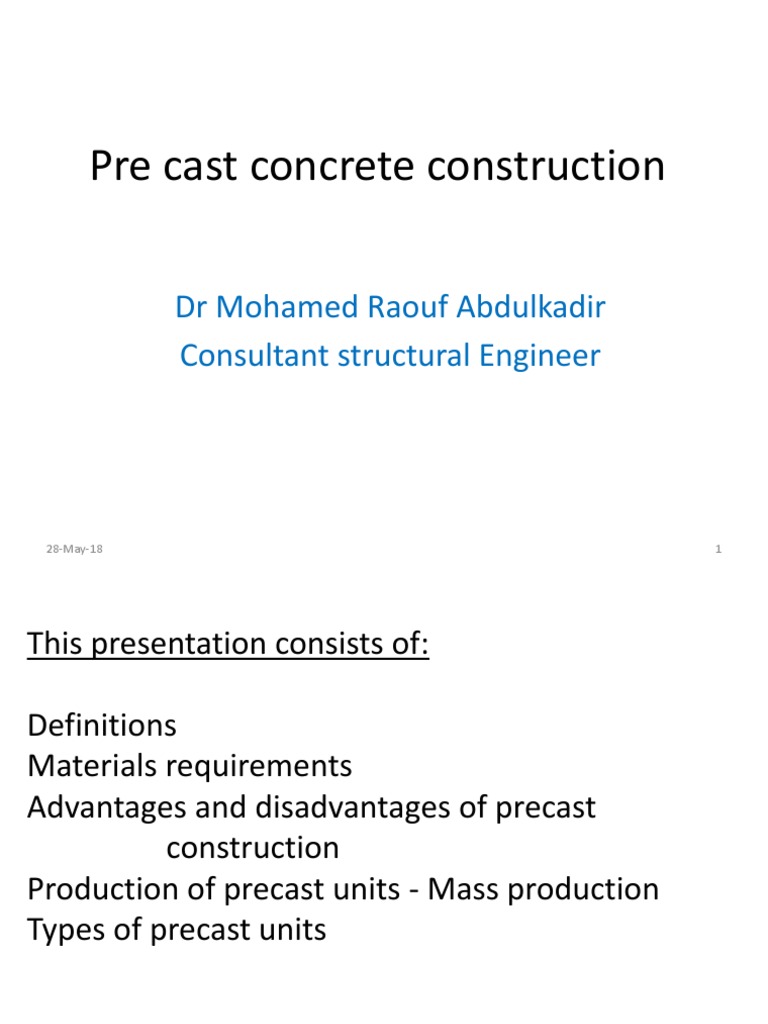 Precast Construction Seminar | PDF | Precast Concrete | Concrete