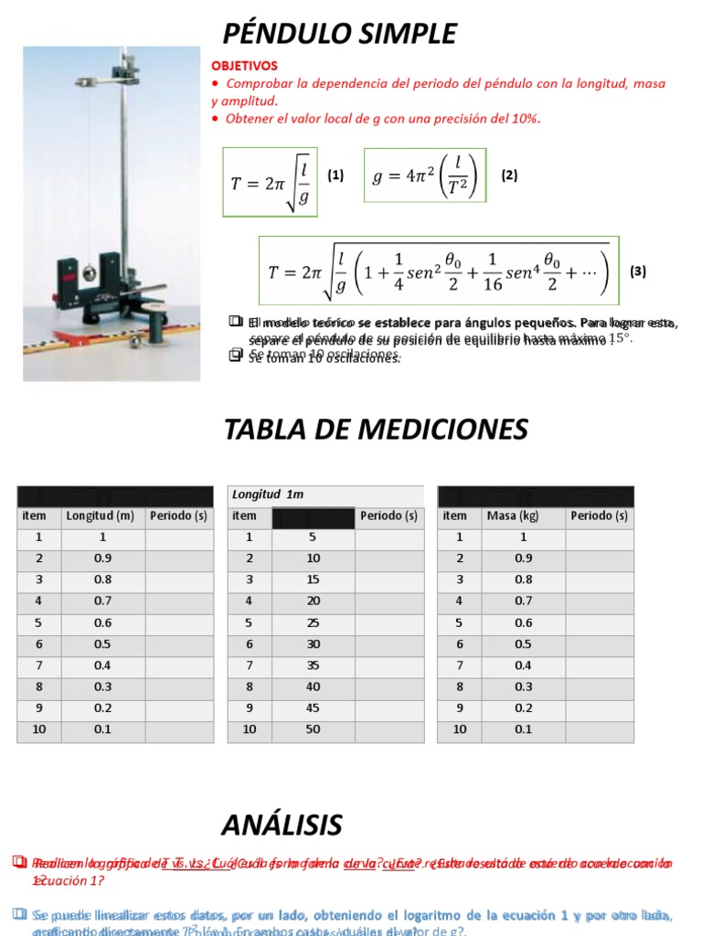 Experimento Pendulo Simple | PDF | Péndulo | Física