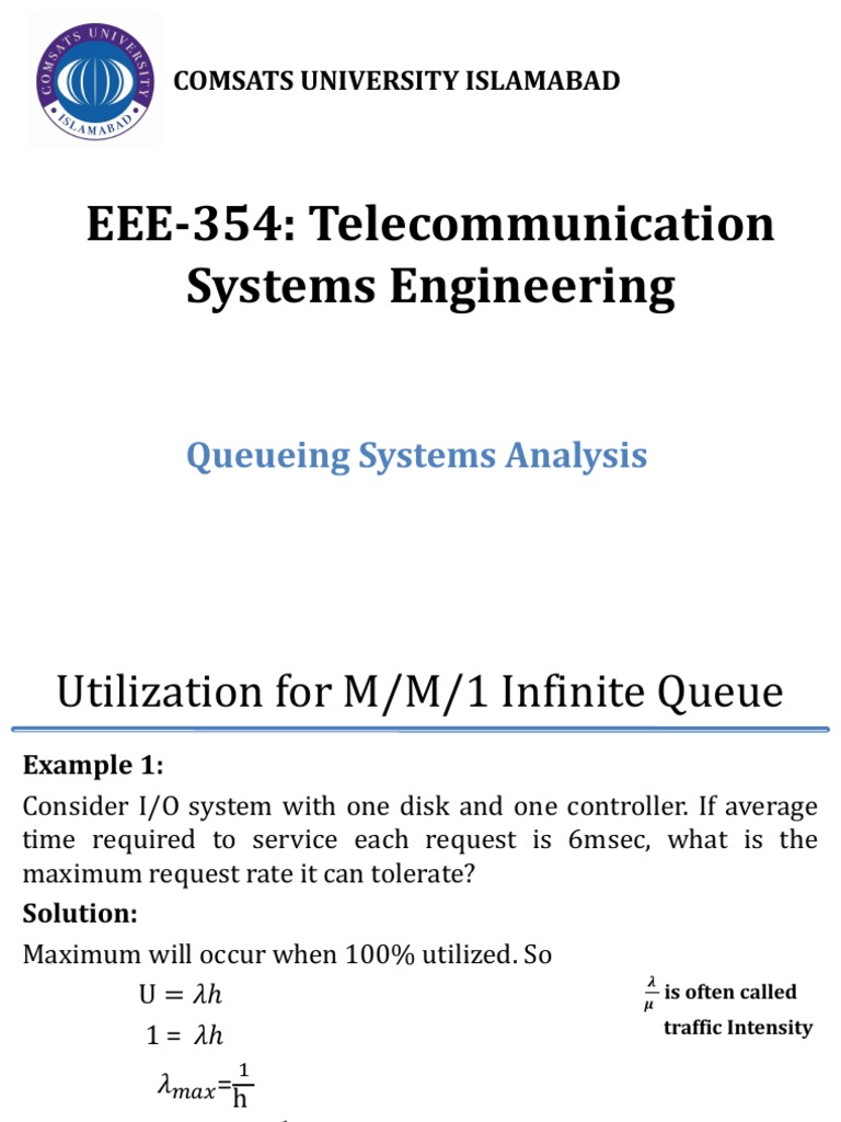 EEE-354: Telecommunication Systems Engineering | PDF | Mathematical And ...