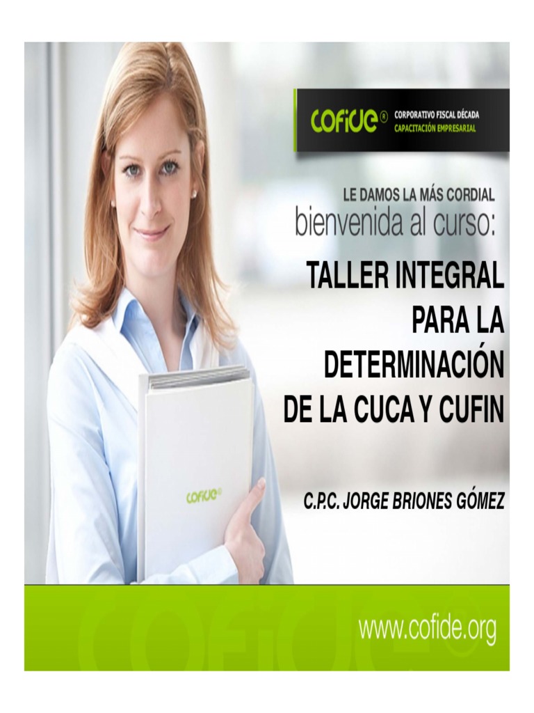 Taller Integral de Cuca Cufin 461 Cofide PDF | PDF | Impuesto sobre la renta | Compartir (Finanzas)