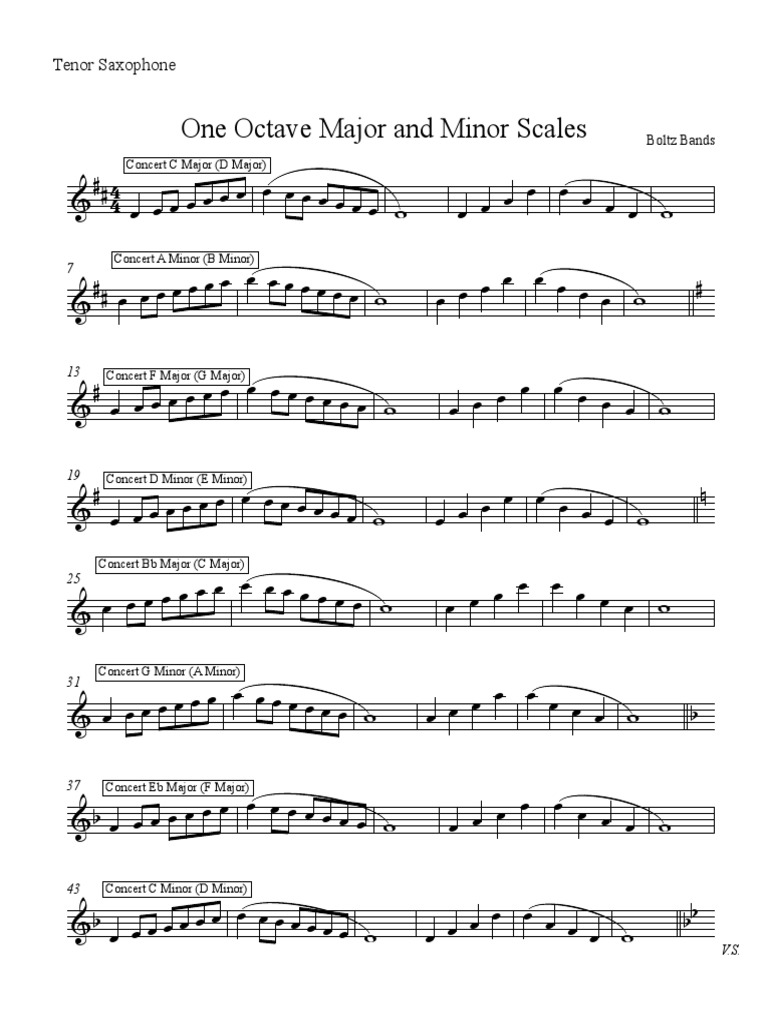 Tenor Saxophone Scales | PDF | Woodwind Instruments | Reed Aerophones