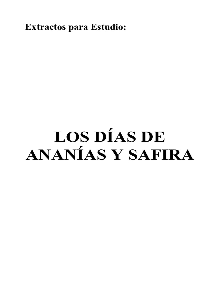 Los Dias de Ananias y Safira PDF | PDF | San Pedro | Cristo (título)
