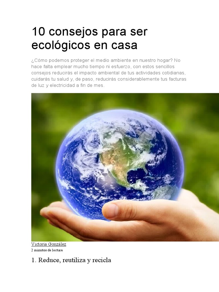10 Consejos para Ser Ecológicos en Casa | PDF | Caldera | Residuos