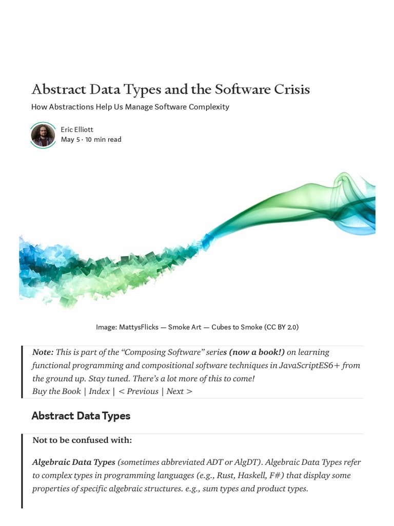 Abstract Data Types and The Software Crisis - by Eric Elliott - JavaScript Scene - Medium | PDF ...