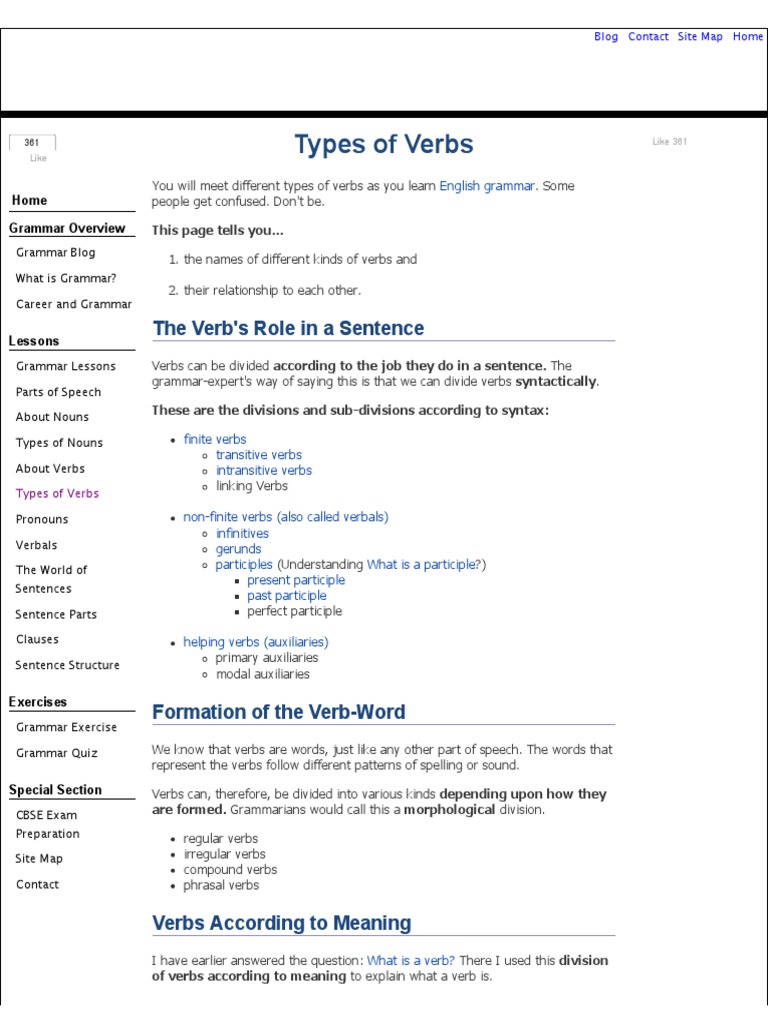 The Different Types Of Verbs And How They Are Classified Download