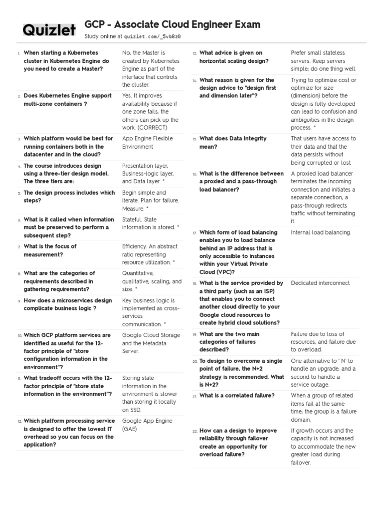 GCP - Associate Cloud Engineer Exam | PDF | Cloud Computing | Load Balancing (Computing)