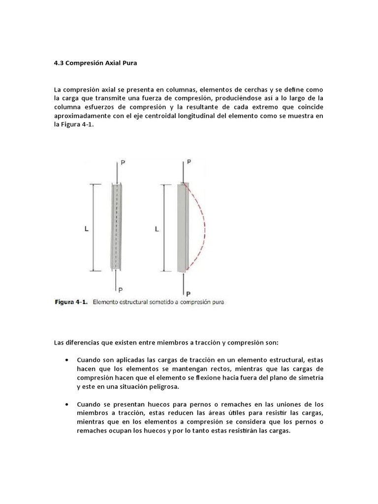 4.3 Compresión Axial Pura | PDF | Pandeo | Mecánica