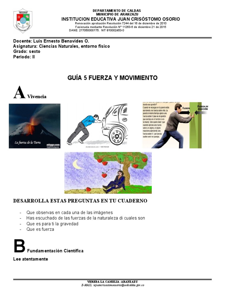 Fuerzas y movimiento: Explorando la gravedad y la elasticidad | PDF ...