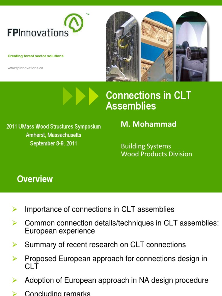 Connections in CLT Assemblies | PDF | Screw | Truss