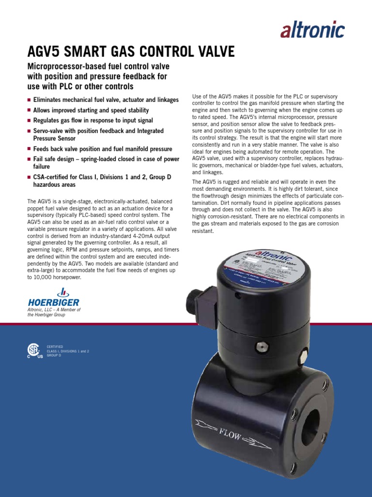 Altronic Agv5 8-18 | PDF | Valve | Programmable Logic Controller