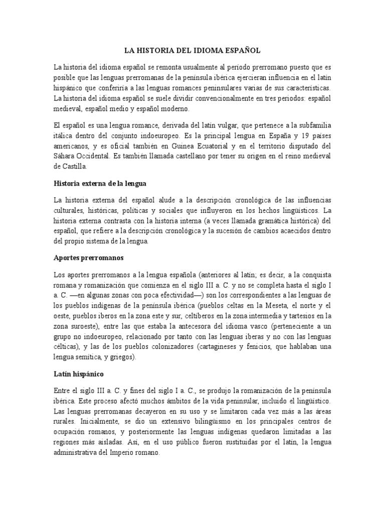 La Historia Del Idioma Español | PDF | Semiótica | Comunicación humana
