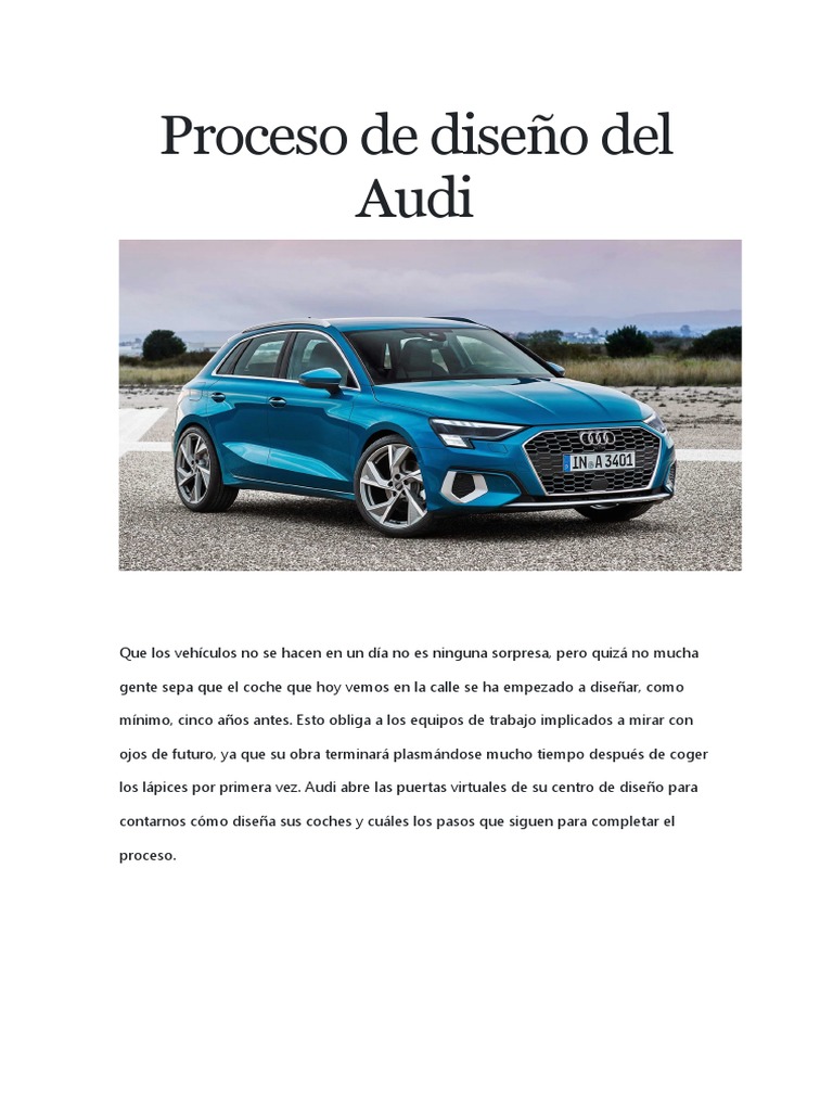 Proceso de Diseño de Audi: Creación de Autos | PDF | Diseño ...