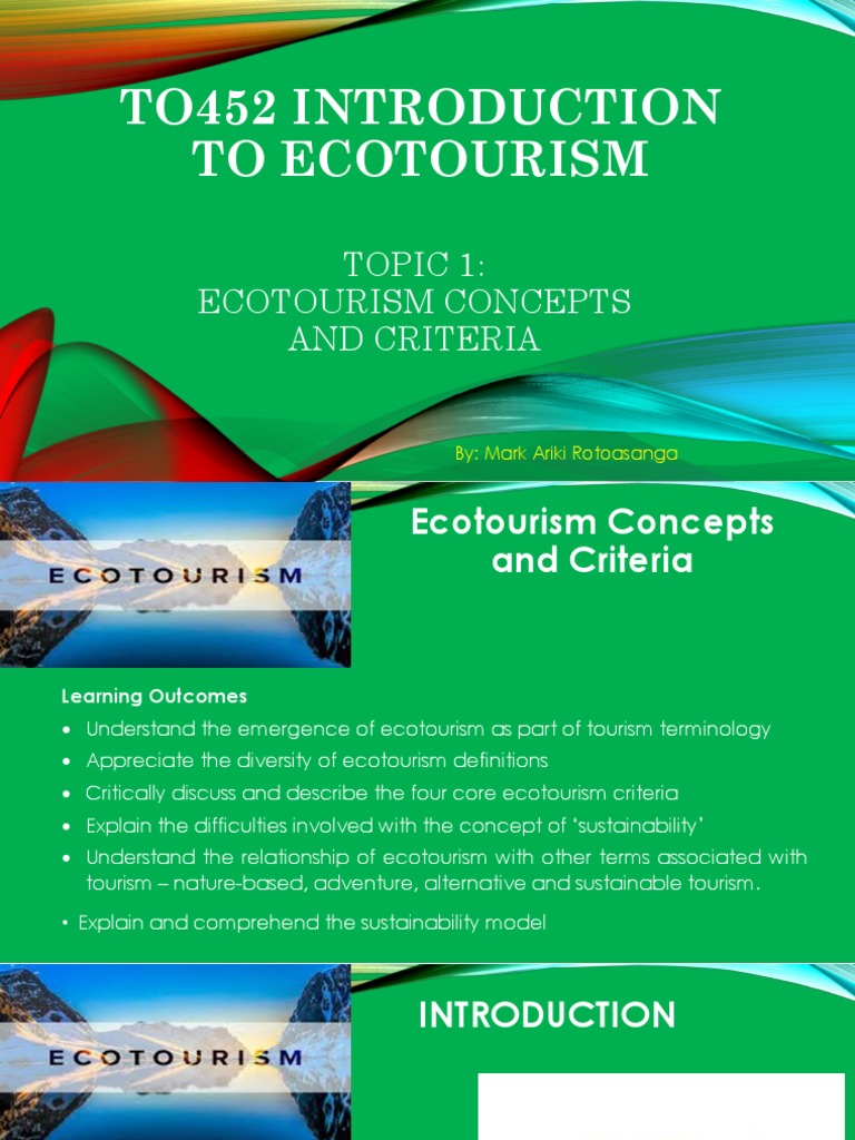 Ecotourism Concepts & Criteria Guide | PDF | Tourism | Sustainability