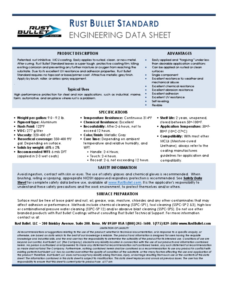 Engineering Data Sheet: UST Ullet Tandard | PDF | Rust | Chemical ...